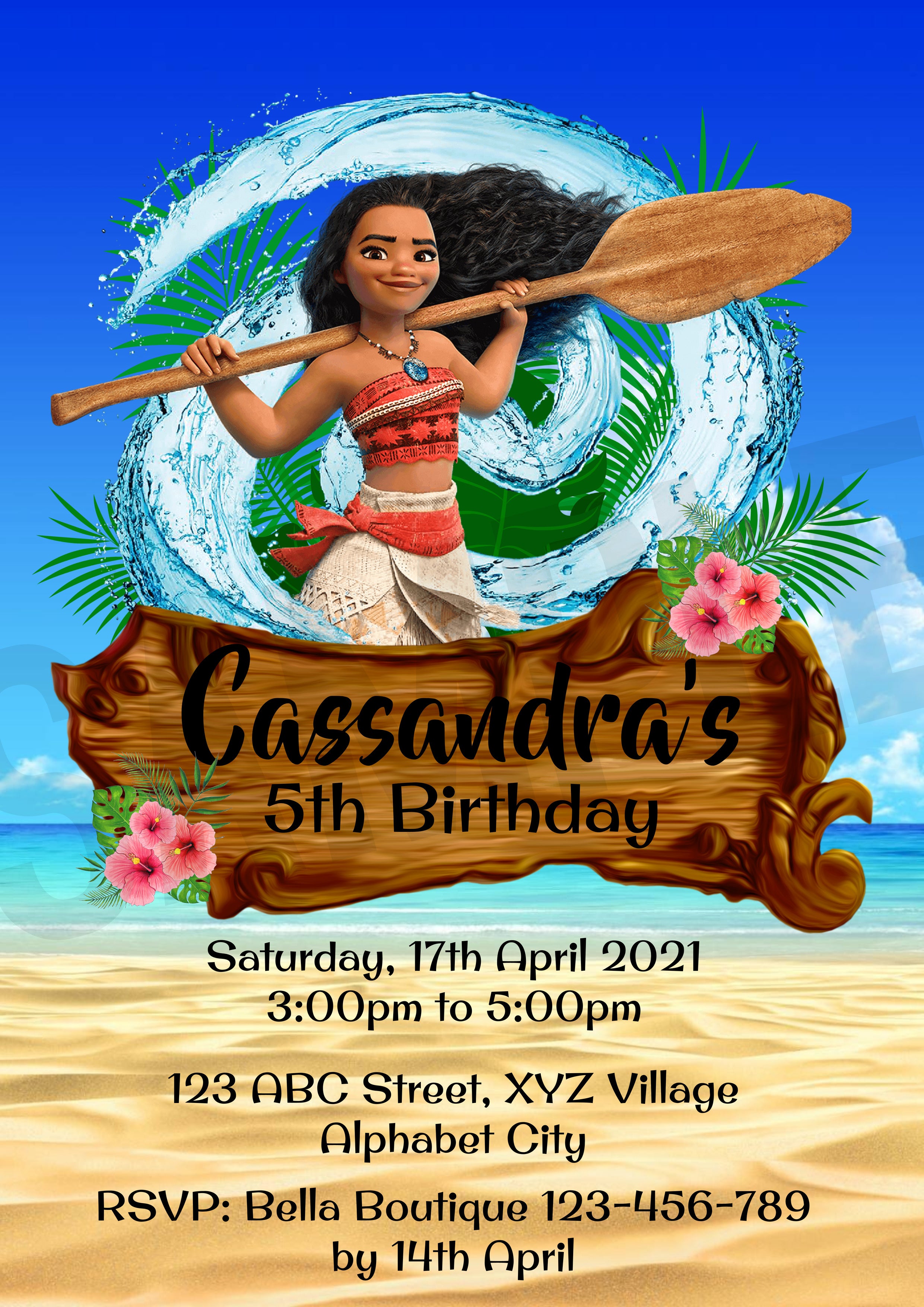 Happy Birthday Moana Invitations GRATIS] Invitation Moana Baby