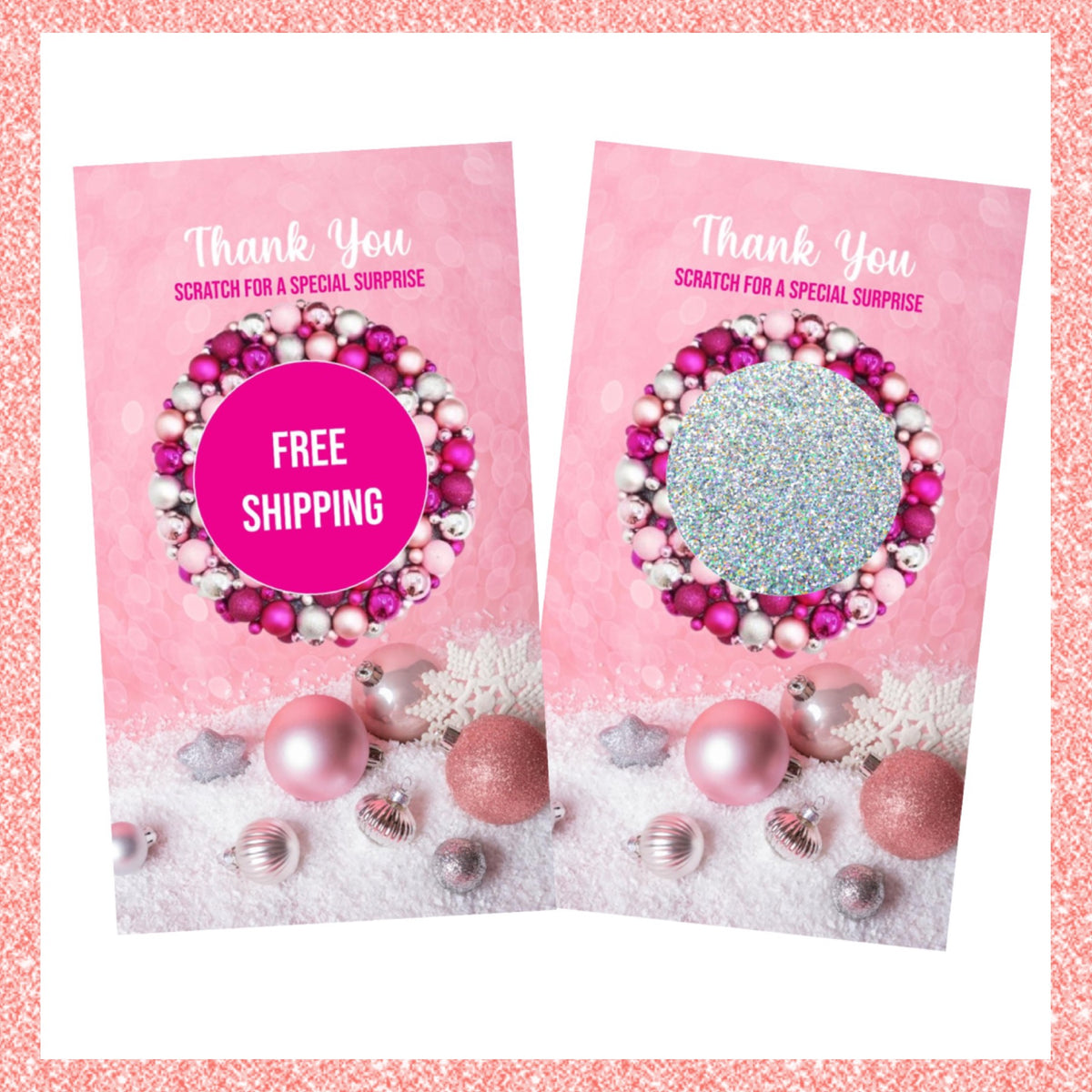 Pink Christmas Scratch Off Cards – BellaToons